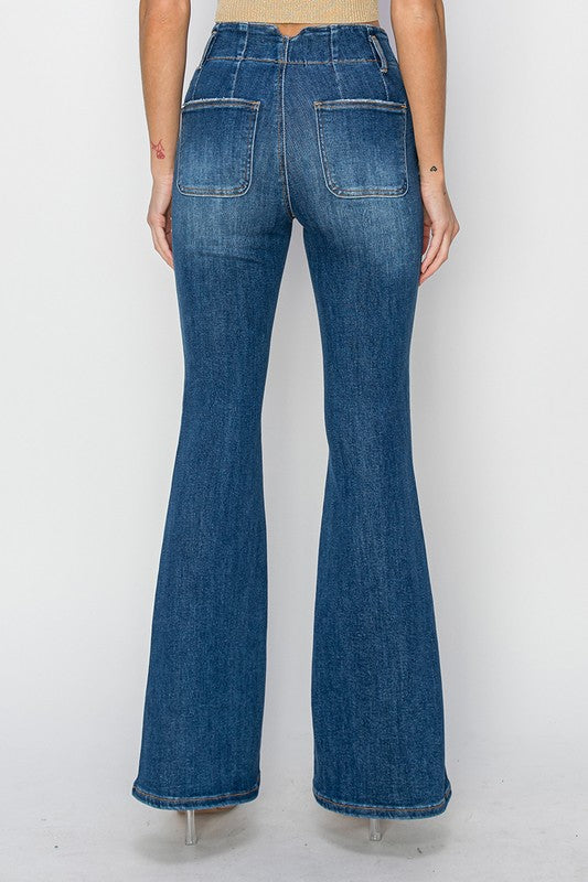 High Rise Seam Detailed Flare Jeans – Elladees Boutique at Dear Yesteryear